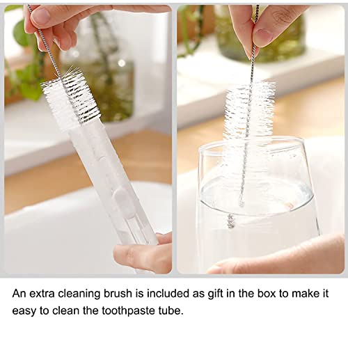 prony 5 in 1 Portable Travel Toothbrushes with Built-in Refillable Toothpaste Tube, Built-in Toothbrush Case, Extra Soft Bristles and 2 Additional Replaceable Toothbrush Heads, Travel Size Toiletries