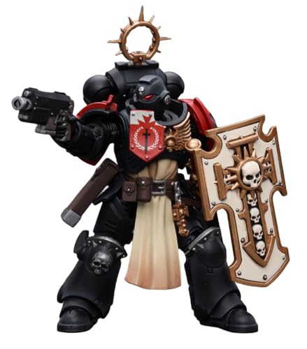 HiPlay JoyToy Warhammer 40K Collectible Figure: Primaris Space Marines Black Templars Bladeguard Veteran 1:18 Scale Action Figures JT2801 (Black Templars JT2801)