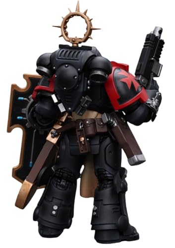 HiPlay JoyToy Warhammer 40K Collectible Figure: Primaris Space Marines Black Templars Bladeguard Veteran 1:18 Scale Action Figures JT2801 (Black Templars JT2801)