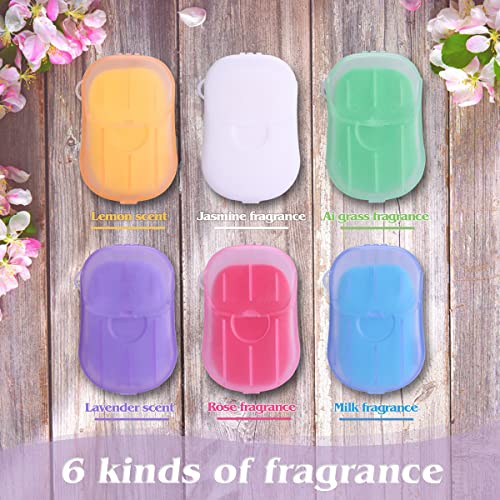 Bamsod 12 Boxes (240 sheets) Soap Paper Sheets Portable Disposable Travel Scented Bath Slice Sheet Foaming Paper Soap Confetti Slide Flakes for Travel and Outdoor …