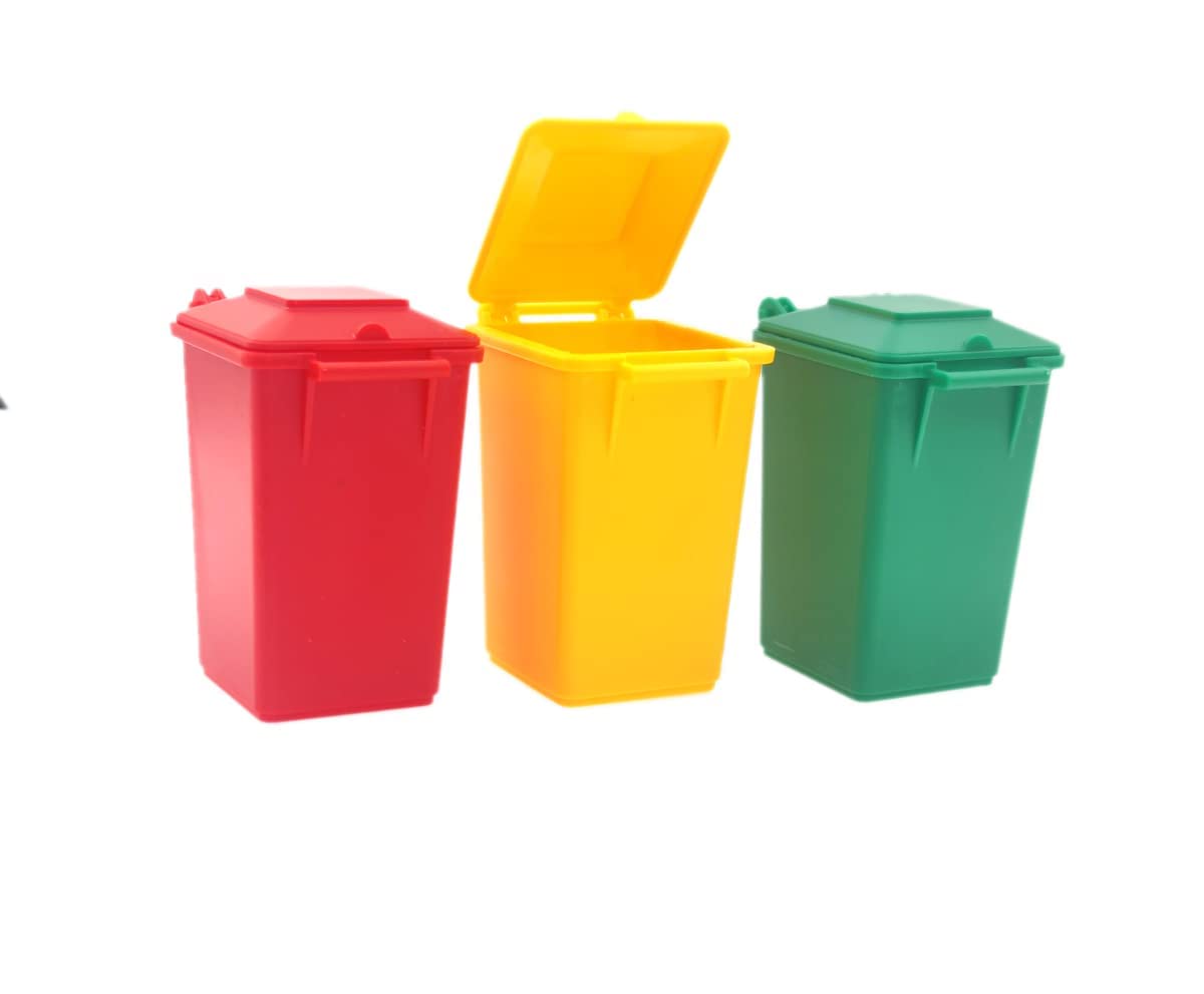 Nuanmu Automotive Garbage Can Set 3 Color Small Trash Can Garbage Truck Toy