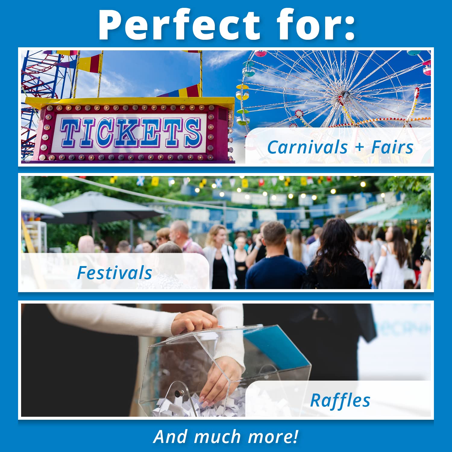 INDIANA TICKET CO. 2,000, Purple Raffle Tickets Double Roll, Premium Quality 50/50 Raffle Tickets, Tickets for Events, Carnivals, Door Prizes, Drinks and More