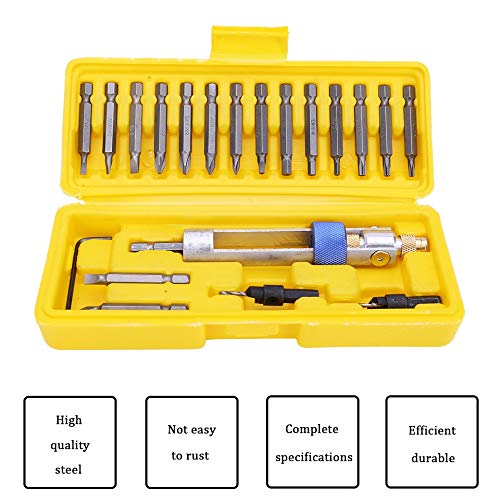 YÁSEZ 20 pcs Screwdriver Set Multifunction Drill Driver Swivel Head Quick-Change from Drilling to Driving Repair Tool Kits Hand Tools