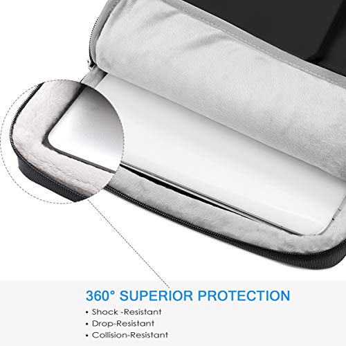 Lacdo 360° Protective Laptop Shoulder Bag, 15-15.6 inch Laptop Sleeve Case Computer Bag Compatible with 15-15.6 Acer HP, Dell, Lenovo, Asus Notebook, Messenger Bag with Handle Water Repellent, Black