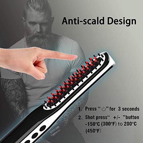 Beard Straightener, Beard Straightening Comb with Cordless/Mini Sized/Auto Shut Off for Traveling, Home, Dating