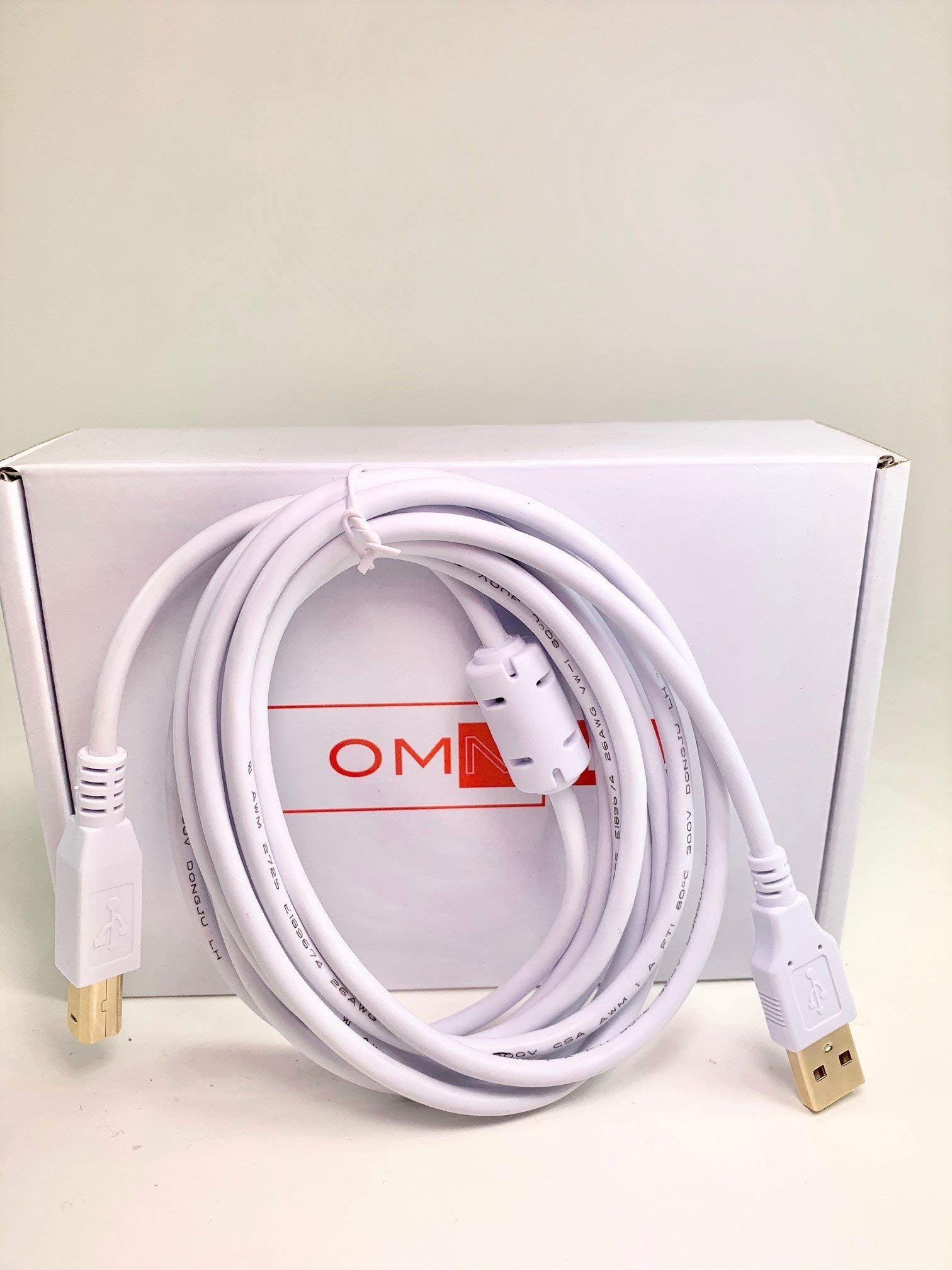 OMNIHIL 8FT-White High Speed USB 2.0 Cable Compatible with Zebra ZM400
