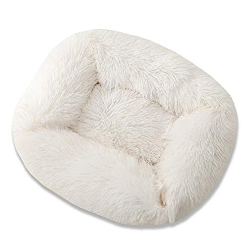 Bed White Plush Square Beds for Small Medium Large Dogs Super Soft Winter Warm Sleeping Mats for Cats 1Pcs S