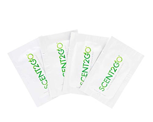Scent2Go Toilette Fragrance Dissolvable Powder - Discreet Travel Size Packet - 20 Pack - Leak Proof - Natural Odor Eliminator - Lemon + Mint Scent