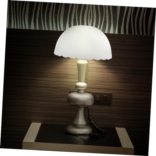 EXQUIMEUBLE 1PC glass lampshade table lamp shades bedside lamp shades clip on lamp shade small lamp shades glass light shade replacement glass light cover stand e27 white floor lamp rural