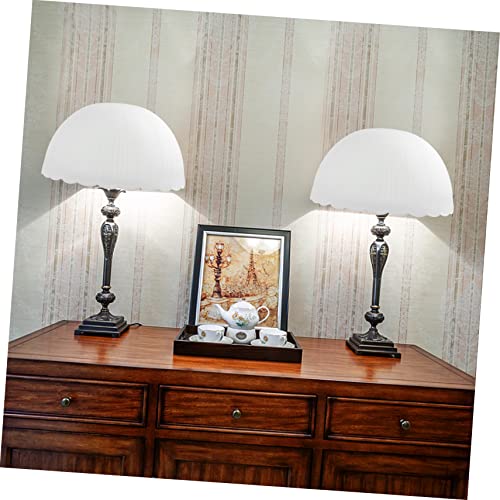 EXQUIMEUBLE 1PC glass lampshade table lamp shades bedside lamp shades clip on lamp shade small lamp shades glass light shade replacement glass light cover stand e27 white floor lamp rural