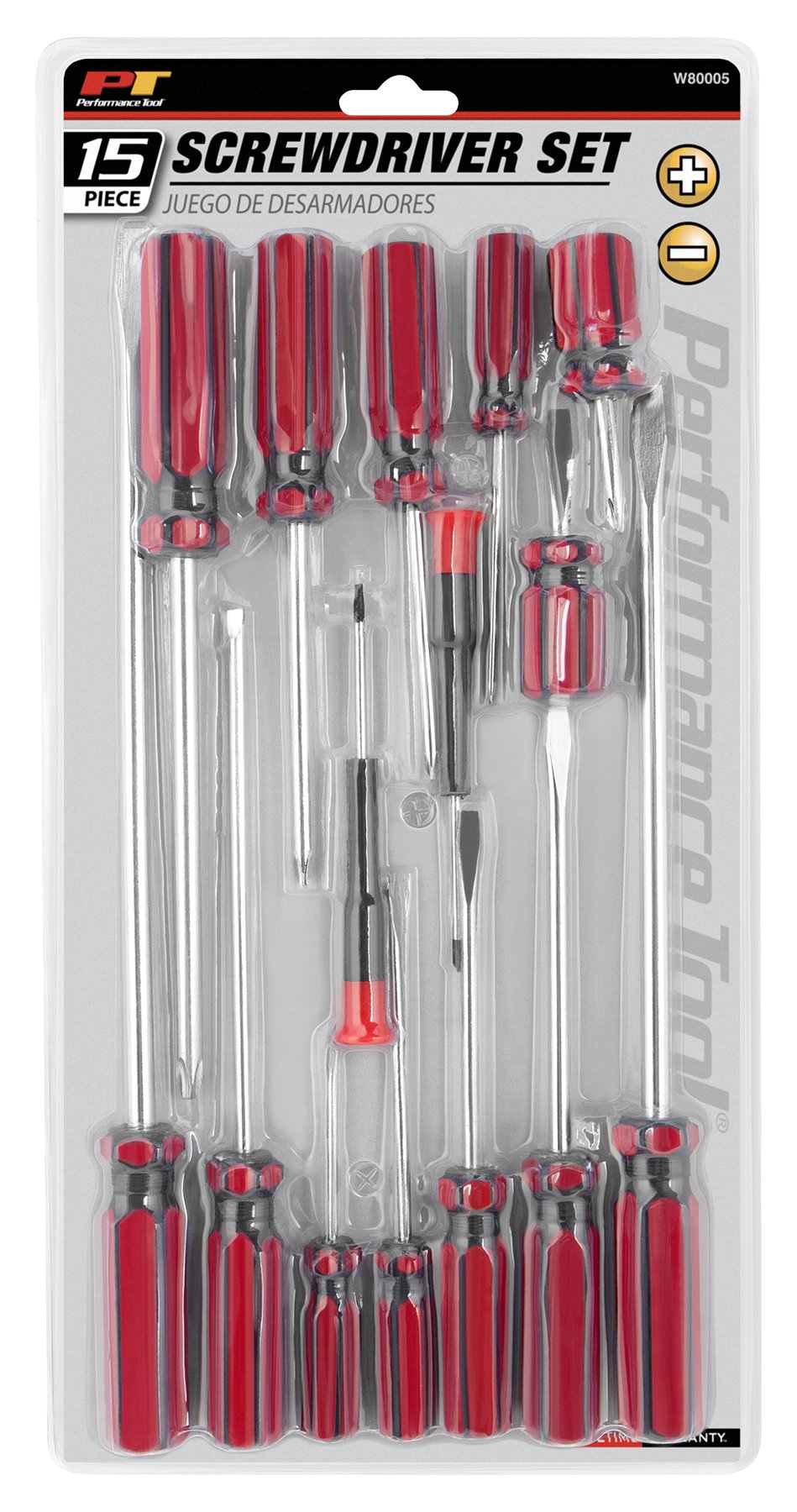 Performance Tool W80005 15-Piece Screwdriver Set for Versatile and Precise DIY and Professional Applications
