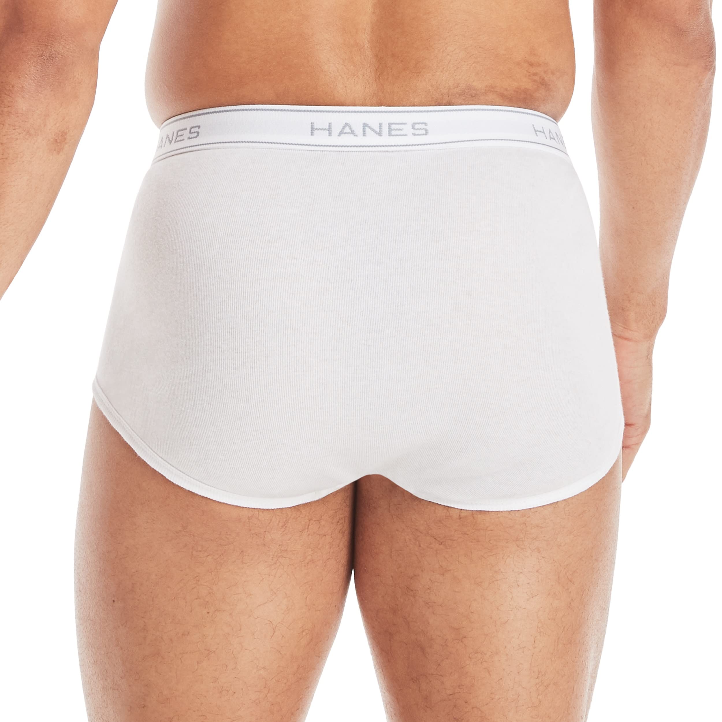 Hanes Mens Moisture-wicking Cotton Briefs, Available In White And Black, Multi-packs, White - 6 Pack, Medium US