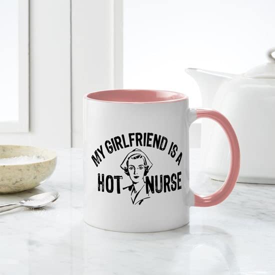 CafePress My Girlfriend Is A Hot Nurse Mug Ceramic Coffee Mug, Tea Cup 11 oz