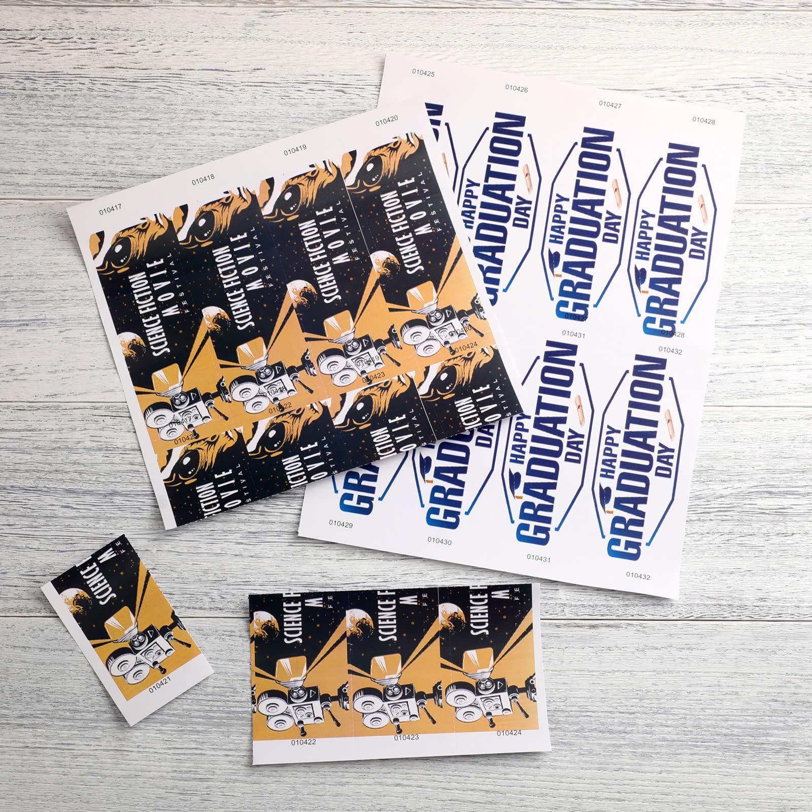 100 Sheets 8.5" x 11" 35lb Printable Event and Raffle Tickets Serialized with Ticket Numbers 800 Pcs 2.125" x 5.5" White Printable Tickets with Tear Away Stubs Easy Printing Card for Event Host
