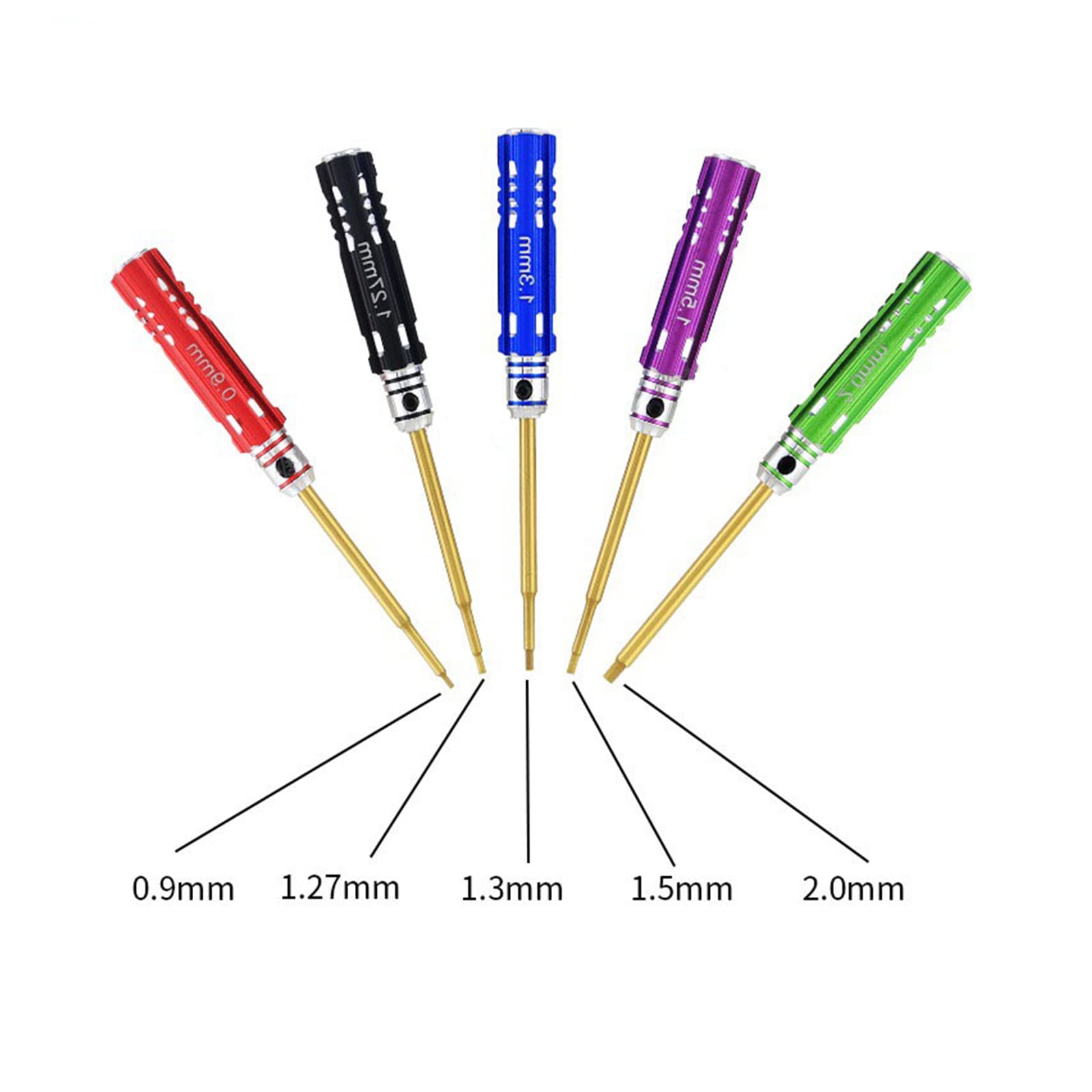 Colorful Screw Driver Set Screwdriver Tools Kit HSS Hexagon Screwdriver Wrench Tool 0.9mm 1.27mm 1.3mm 1.5mm 2.0 Screwdriver Kit