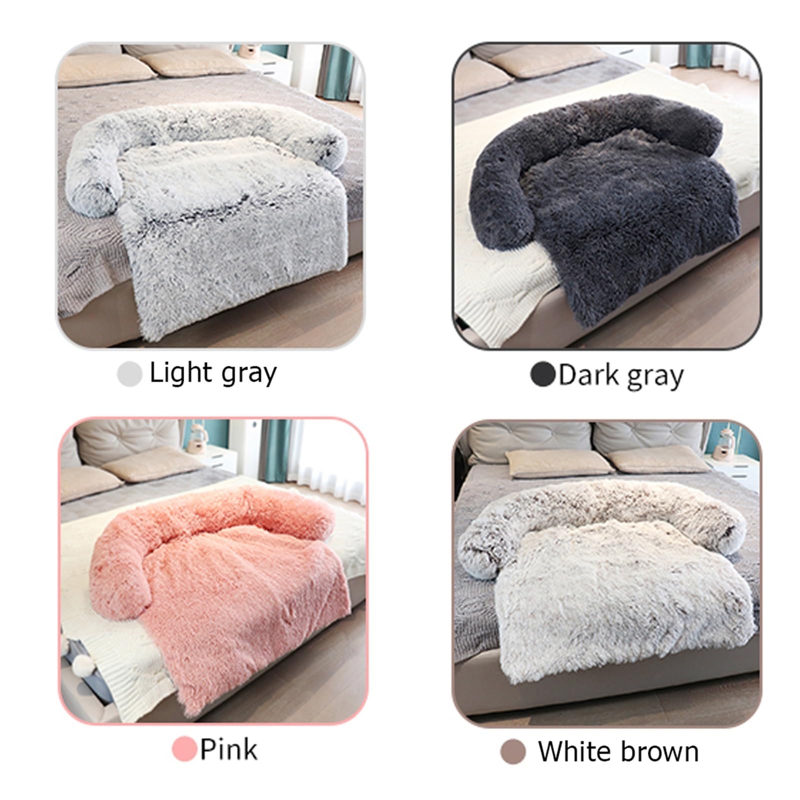 ITOMEN Pet Bed Plush Dog Sofa Bed Washable Calming Dog Beds Large Dogs Cushion Pet Kennel Mat Comfort (Color : Pink, Size : 90x80x13CM)