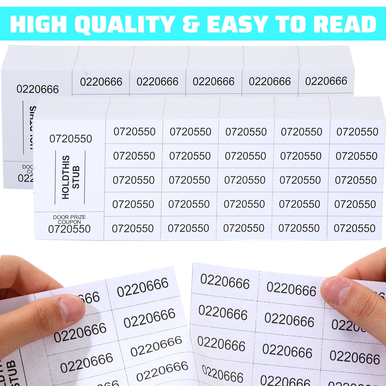 Kosiz 2000 Sheets Raffle Ticket 25 Bid Chinese Auction Tickets Tricky Tray Basket Raffle Sheets for Fundraiser Events Carnival Class School Entry Door Prize(White)