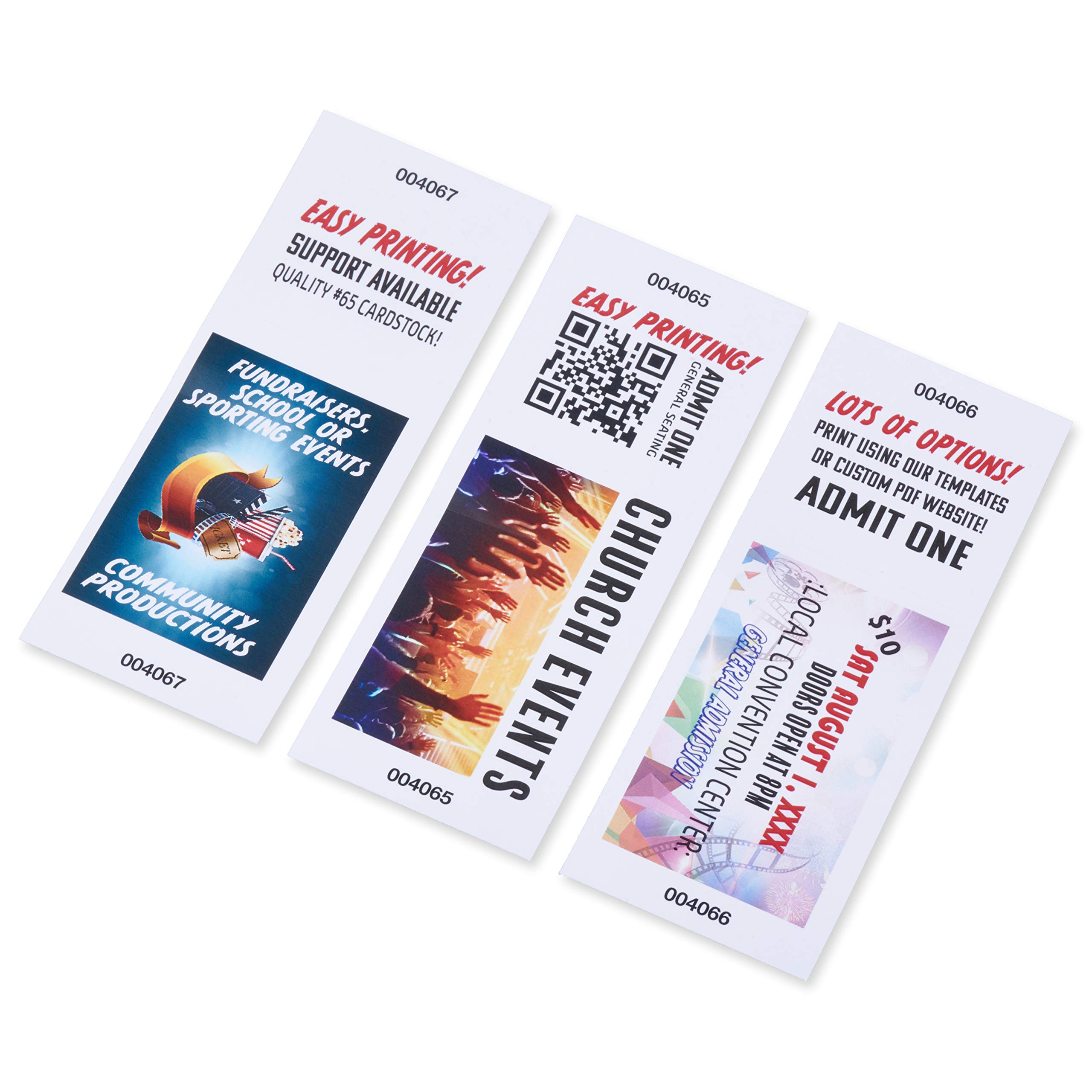 Printable Raffle and Event Tickets (Numbered) - 50 sheets/400 tickets! EASY Printing/card stock sheets