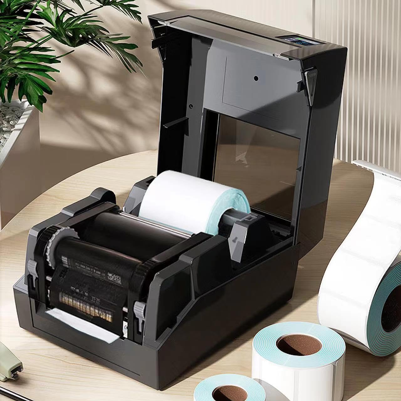 Thermal Transfer Ribbon - Premium Resin-Enhanced Wax - 4.33" x 984" (110mmx300mm) 1 Inch core Ink Outside Compatible for Zebra Datamax Sato TT Printers (1 Roll)