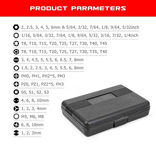 YÁSEZ Screwdriver 100 in 1 Set Precision 1/4 Inch Slotted Cross Hex Screw Nuts Bits Ratchet Handle Multifunction Hand Tool Kit