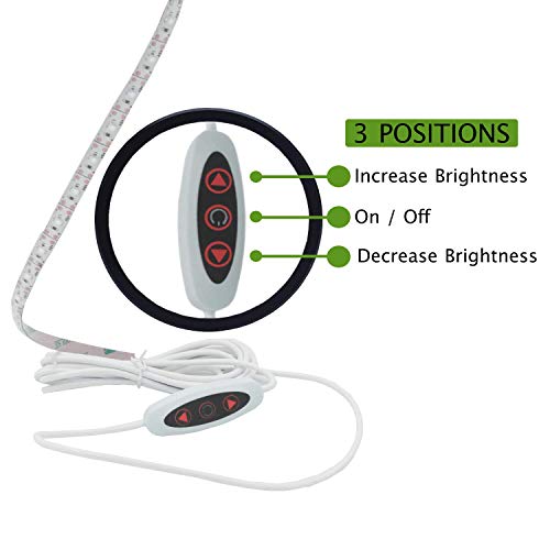Madam Sew Sewing Machine Light Strip, 12” USB LED Light Strip with Clean White Lights for Brother, Janome, Babylock, Pfaff – Dimmable Strip Light for Sewing Machine with 98” Power Cord and Clips
