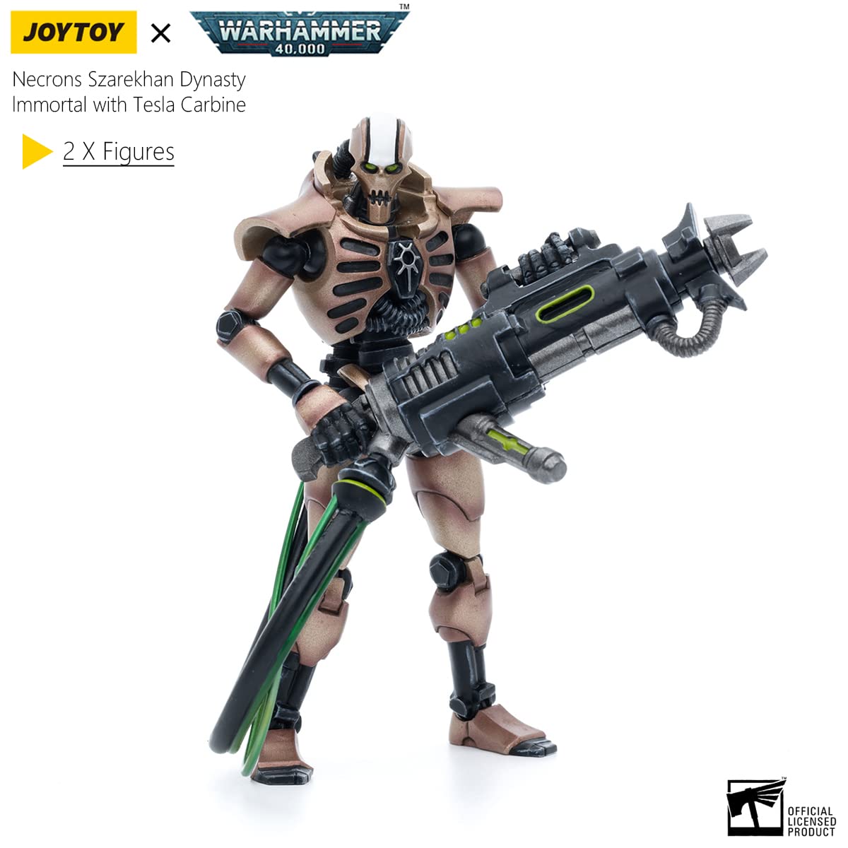 JOYTOY 1/18 Action Figures Warhammer 40k Mecha Necrons Szarekhan Dynasty lmmortal with Tesla Carbine