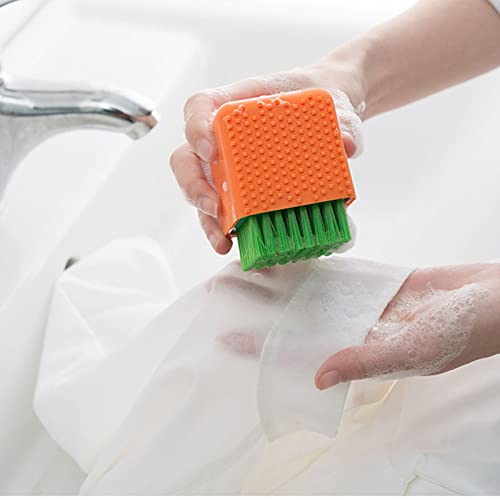Selaurel 2 Pack Silicone Laundry Brush Scrub Multi-use Household Cloth Washing Brush Dual-use Scrubbing Brush for Clothes Underwear Shoes, Plastic Soft Cleaning Tool