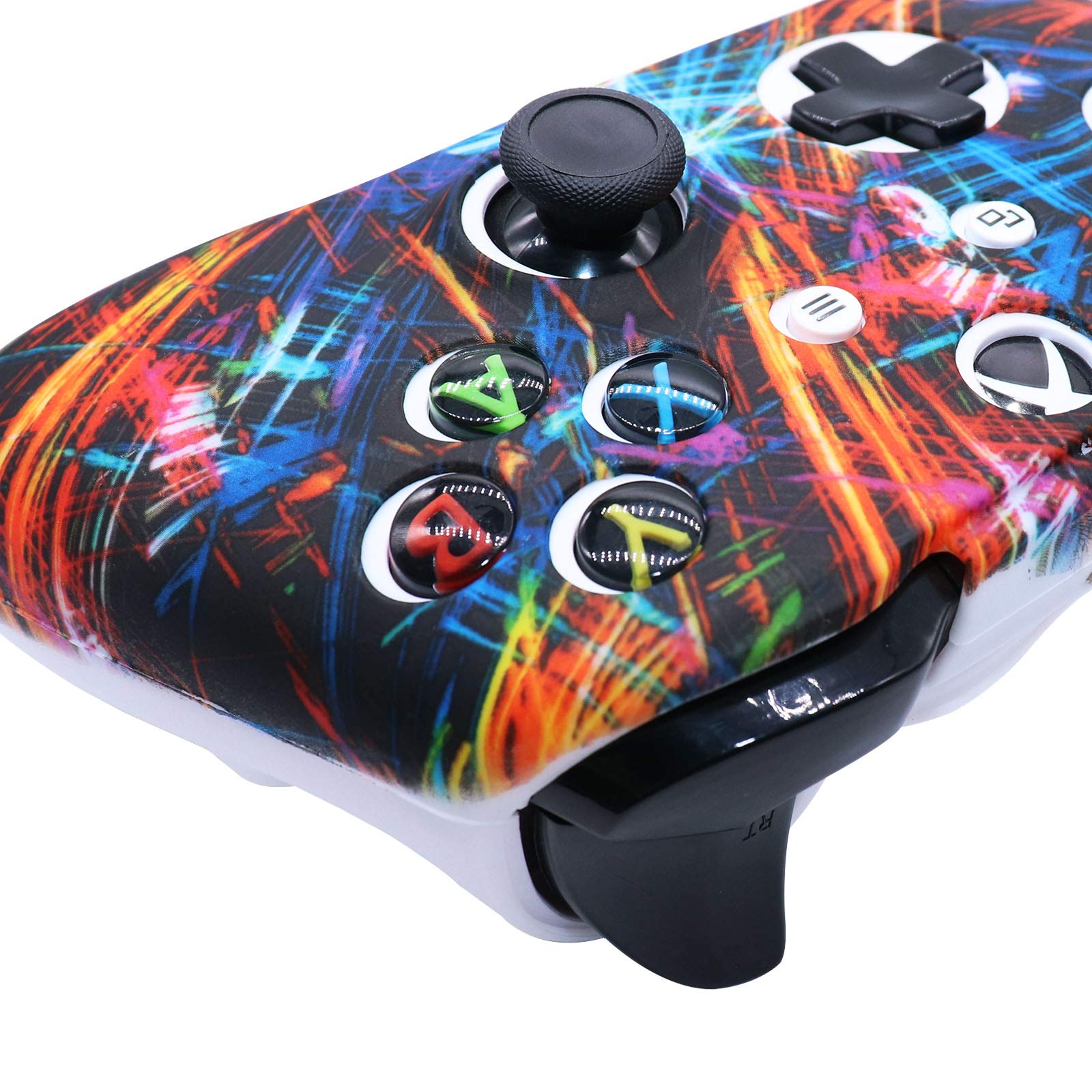 RALAN Controller Skin for Xbox One, Anti-Slip Silicone Controller Cover Protector Case Compatible for Xbox 1 Wireless/Wired Gamepad Joystick with 4 Thumb Grips Caps and Black Pro Thumb Grip x 8