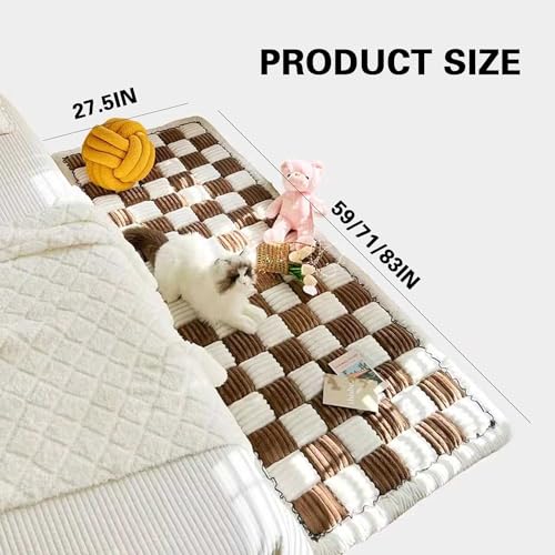 Funny Cream Large Plaid Square Pet Mat Bed Sofa Cover, Funny Fuzzy Plaid Square Pet Mat Bed, Large Dog Blanket, Waterproof Blanket Dog Bed Cover Pet Blanket