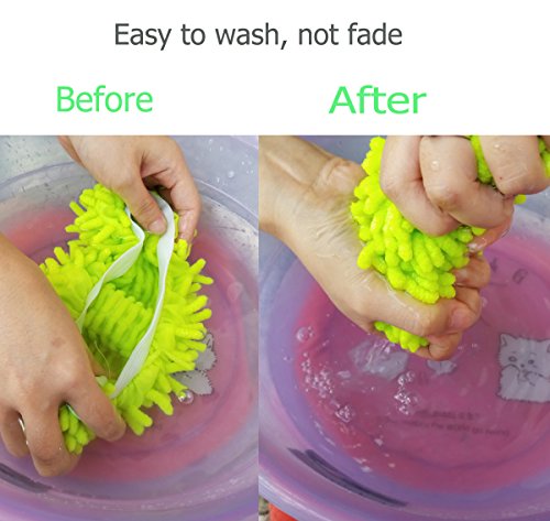 M-jump 8 PCS 4 Pairs Duster Mop Slippers Cover, Multi Function Chenille Fibre Washable Dust Mop Floor Cleaning Shoes for Bathroom, Office, Kitchen, House Polishing