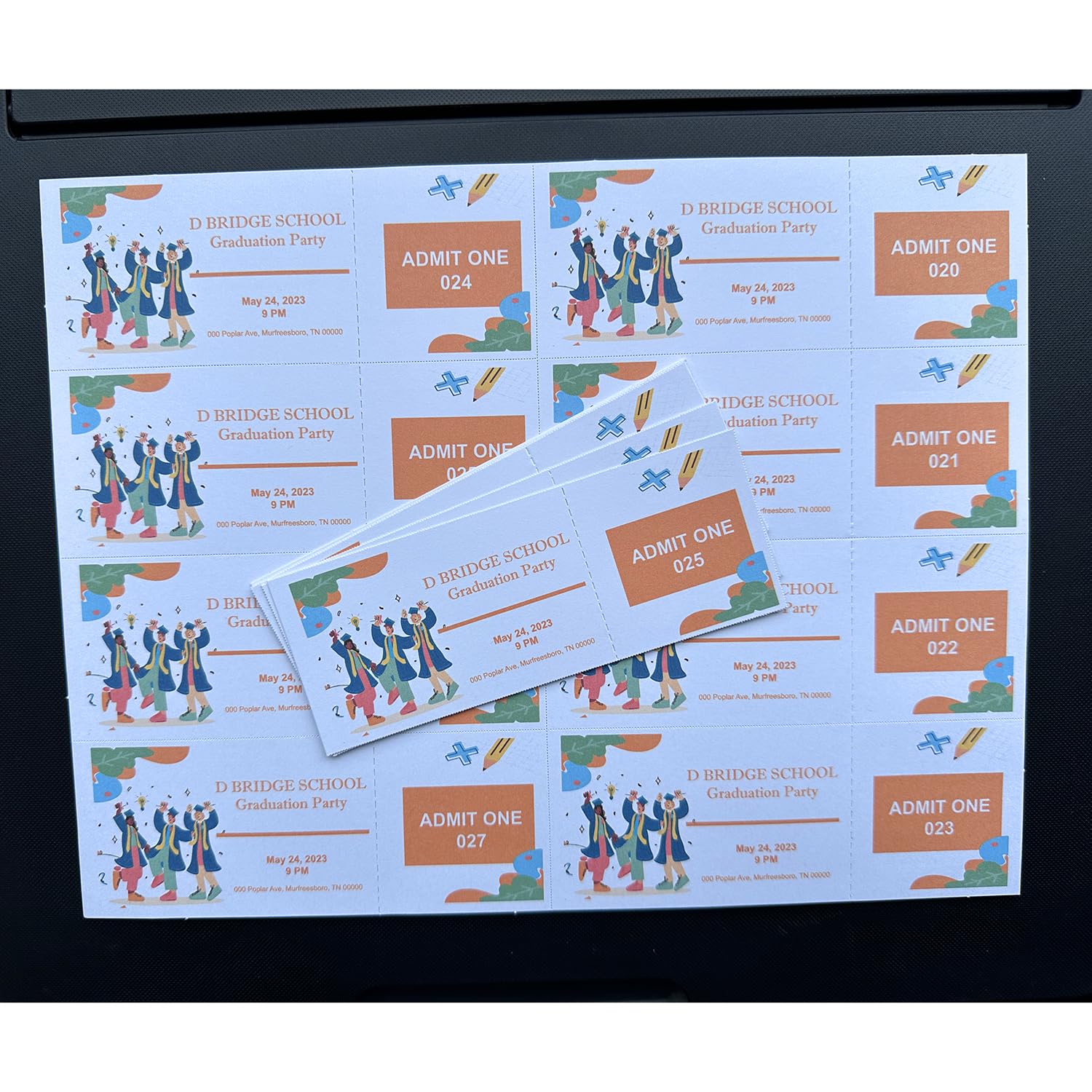 Mr-Label 210GSM Heavyweight Printable Raffle Tickets with Tear-Away Stubs, Micro-Perforated Cardstock, Laser/Inkjet, for Raffle and Event Tickets (2-1/8" x 5-1/2", 25 Sheets 200 Tickets)
