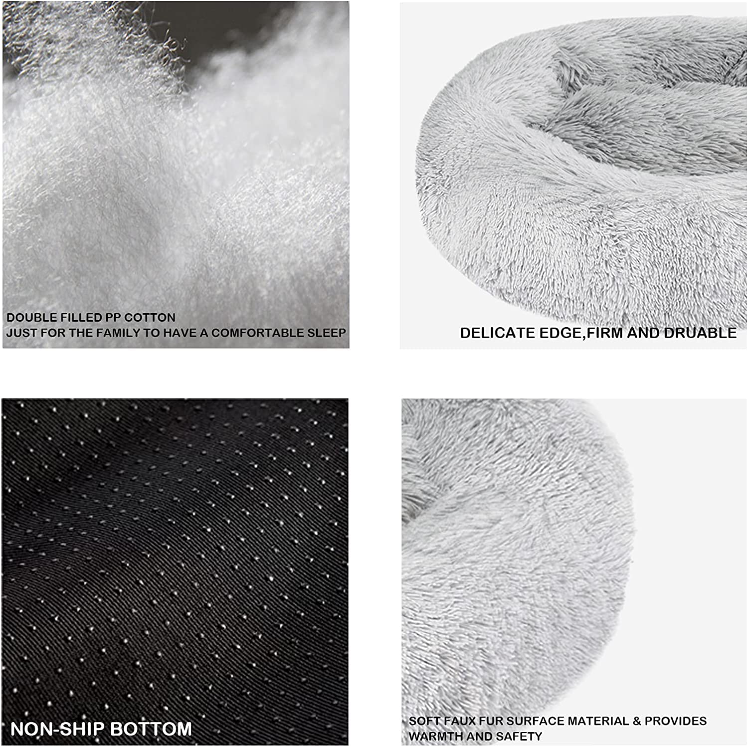 Generic Small Dog Bed, Faux Fur and Polyester, 28"x28", Machine Washable