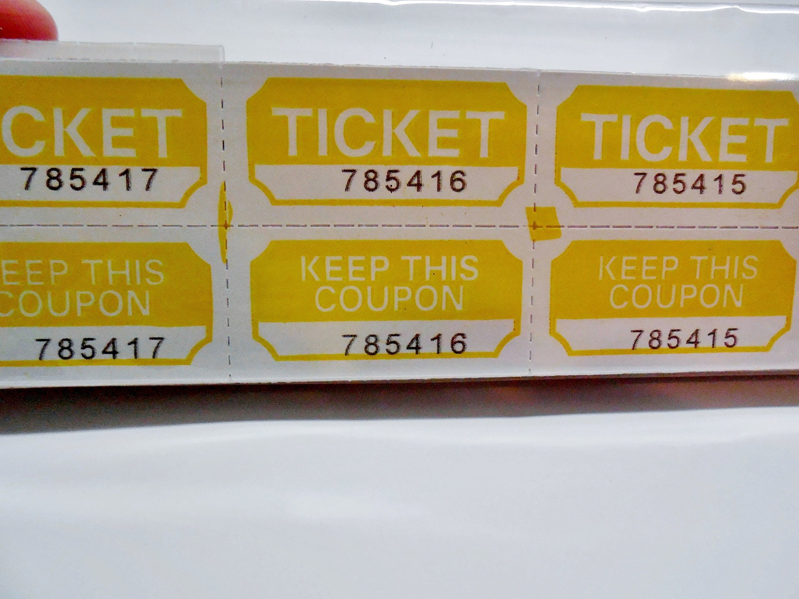 Yellow Raffle Tickets 250 Count Prefolded - Made in USA!