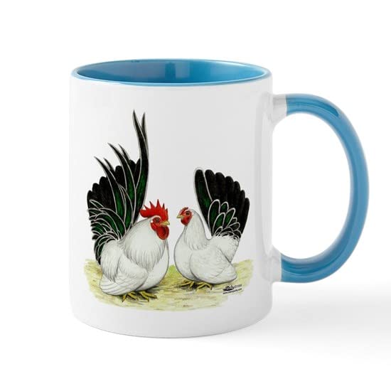 CafePress Japanese Black White Bantams Mug Ceramic Coffee Mug, Tea Cup 11 oz