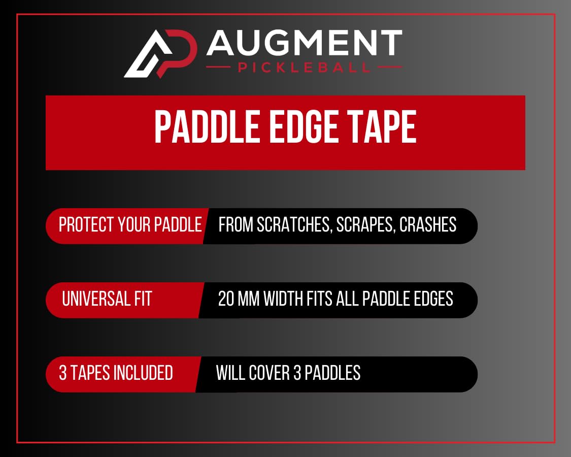 Augment Pickleball Paddle Protection Tape (Red) - Pickleball Edge Tape for Pickleball Paddle - Paddle Guard - Pickleball Paddle Edge Guard Tape - Racket Edge Protection Tape