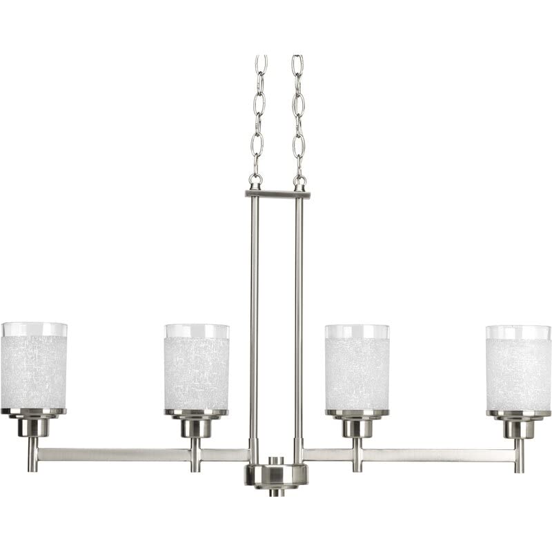 Eidonta 4 Pack White Linen Frosted Glass Lamp Shade Covers, 5.9in Height, 3.9in Diameter, 1.65in Fitter, Cylinder Light Fixture Lampshade, Glass Shade Replacement Globe for Chandelier Wall Sconce