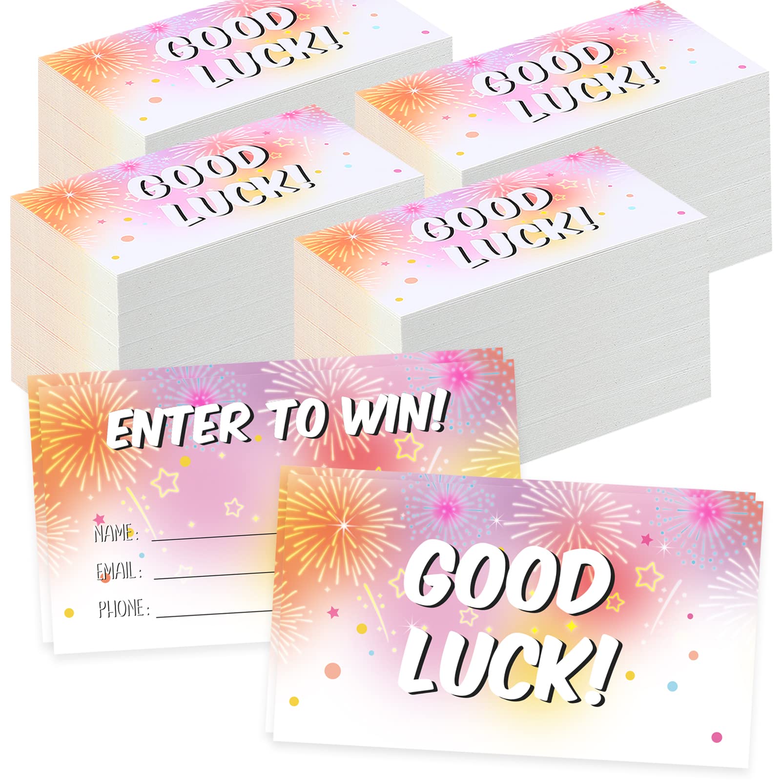 1200 Pcs Colorful Enter to Win Raffle Tickets Cards 3.5 x 2 Inch Entry Form Ticket Cards for Contest, Auction, Raffles, Ballot Box with Space for Name, Email Address Phone Number Fields (1200)