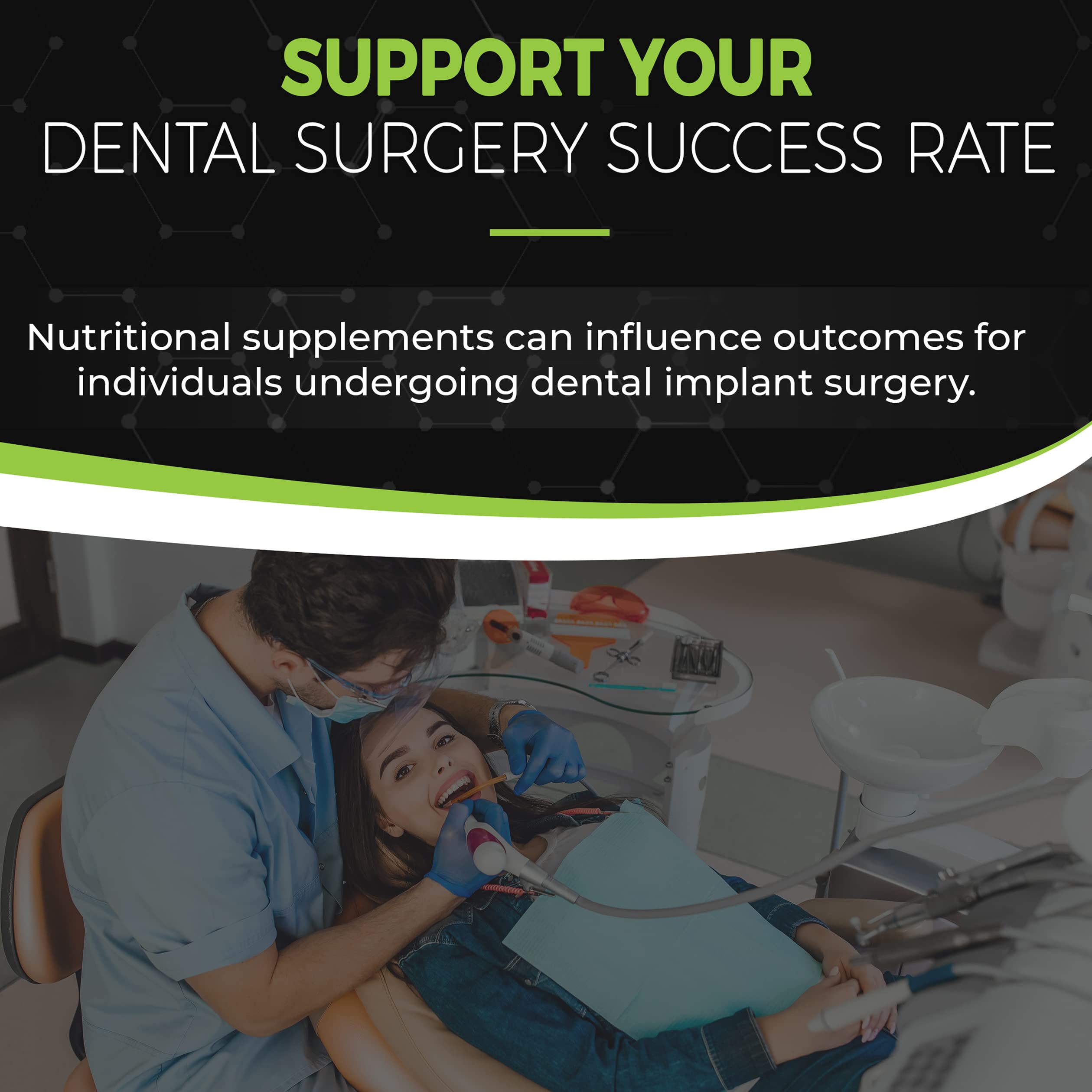 Augment Nutrition Dental Implant Support Supplement - Support Bone Formation & Osseointegration - All-Natural Formula with Vitamins & Micronutrients - Non-Synthetic & Non-GMO (90 Servings)