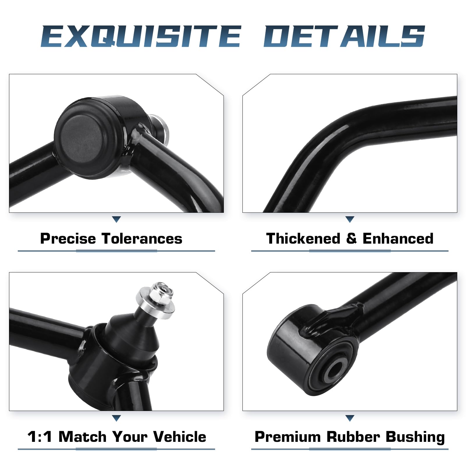 Front Upper Control Arms with Ball Joint for Nissan Titan 2004-2015, for Nissan Armada 2005-2019, Adaption 2-4" Lift Suspension Kit Tubular Adjustable Control Arm, Replacement Suspension Arms 2 PCS