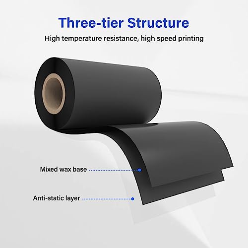 4.33" x 1476' (110mm X 450m) Thermal Transfer Wax Resin Ribbon for Label Tag Barcode Printing for Zebra,TEC,DATAMAX,etc