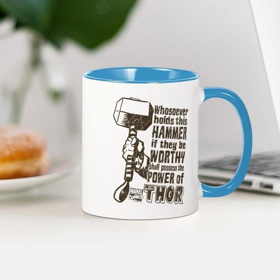 CafePress Marvel Comics Thor Retro Thor's Hammer Mug Ceramic Coffee Mug, Tea Cup 11 oz