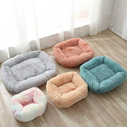 Bed Xs Size Plush Square Beds for Cats Dogs Super Soft Winter Warm Sleeping Mats for Dogs Cats 1Pcs Light Brown