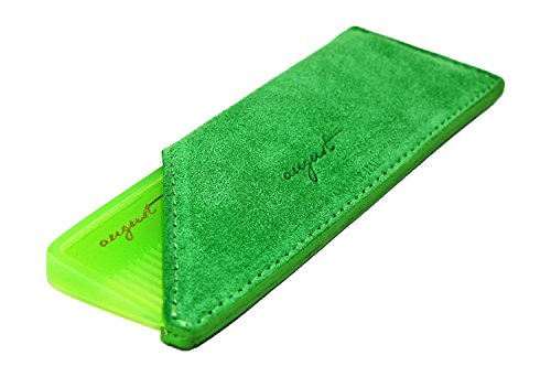AUGUST GROOMING Soft Suede Case for Luxury Comb (Pocket, Green Suede)