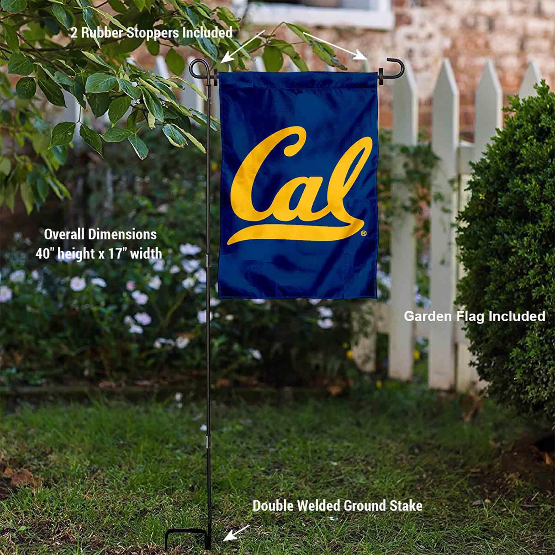 College Flags & Banners Co. Cal Berkeley Golden Bears Garden Flag with Stand Holder