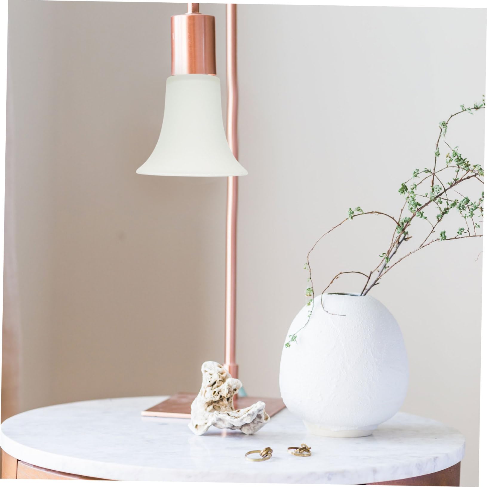 DOITOOL Chic Lampshade Glass Light Cover Easy Assembly for Bedroom Living Room Ceiling Lamp