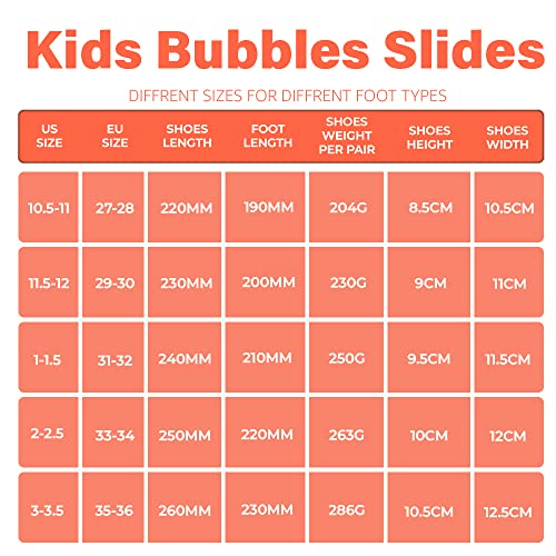 Edmallu Bubble Slides For Kids With Charms - Non-Slip Golfball Slides - Adjustable Bubble Slides With Strap - Soft Massage Bubble Slides - Thick Sole Little Kids Bubble Crocs