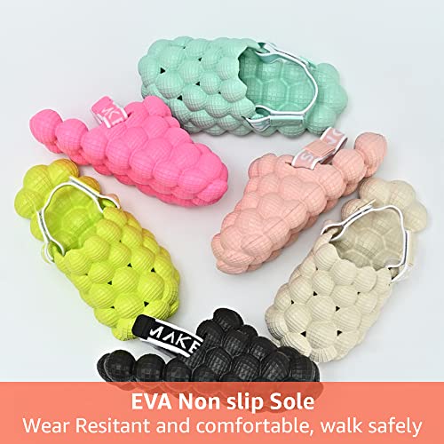 Edmallu Bubble Slides For Kids With Charms - Non-Slip Golfball Slides - Adjustable Bubble Slides With Strap - Soft Massage Bubble Slides - Thick Sole Little Kids Bubble Crocs