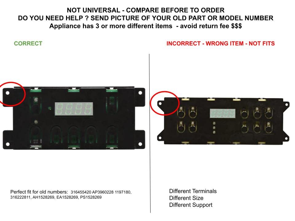 GLOB PRO SOLUTIONS 316455420 CKD2614 Electric Range Main Control Board Replacement for and compatible with Kenmore brands include 316455420 Heavy DUTY