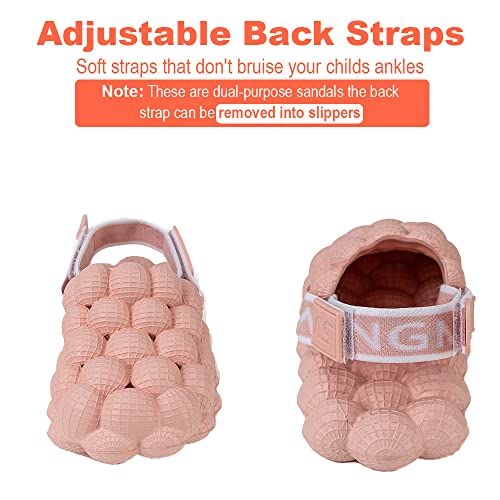 Edmallu Bubble Slides For Kids With Charms - Non-Slip Golfball Slides - Adjustable Bubble Slides With Strap - Soft Massage Bubble Slides - Thick Sole Little Kids Bubble Crocs
