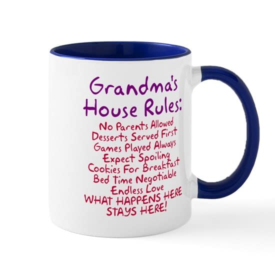 CafePress Grandma's House Rules Mug Ceramic Coffee Mug, Tea Cup 11 oz